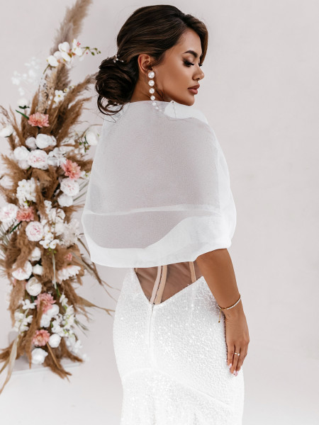 Tiulowa ślubna etola bolerko BELYNDA - biał - sklep Magmac.pl - Sklep ...