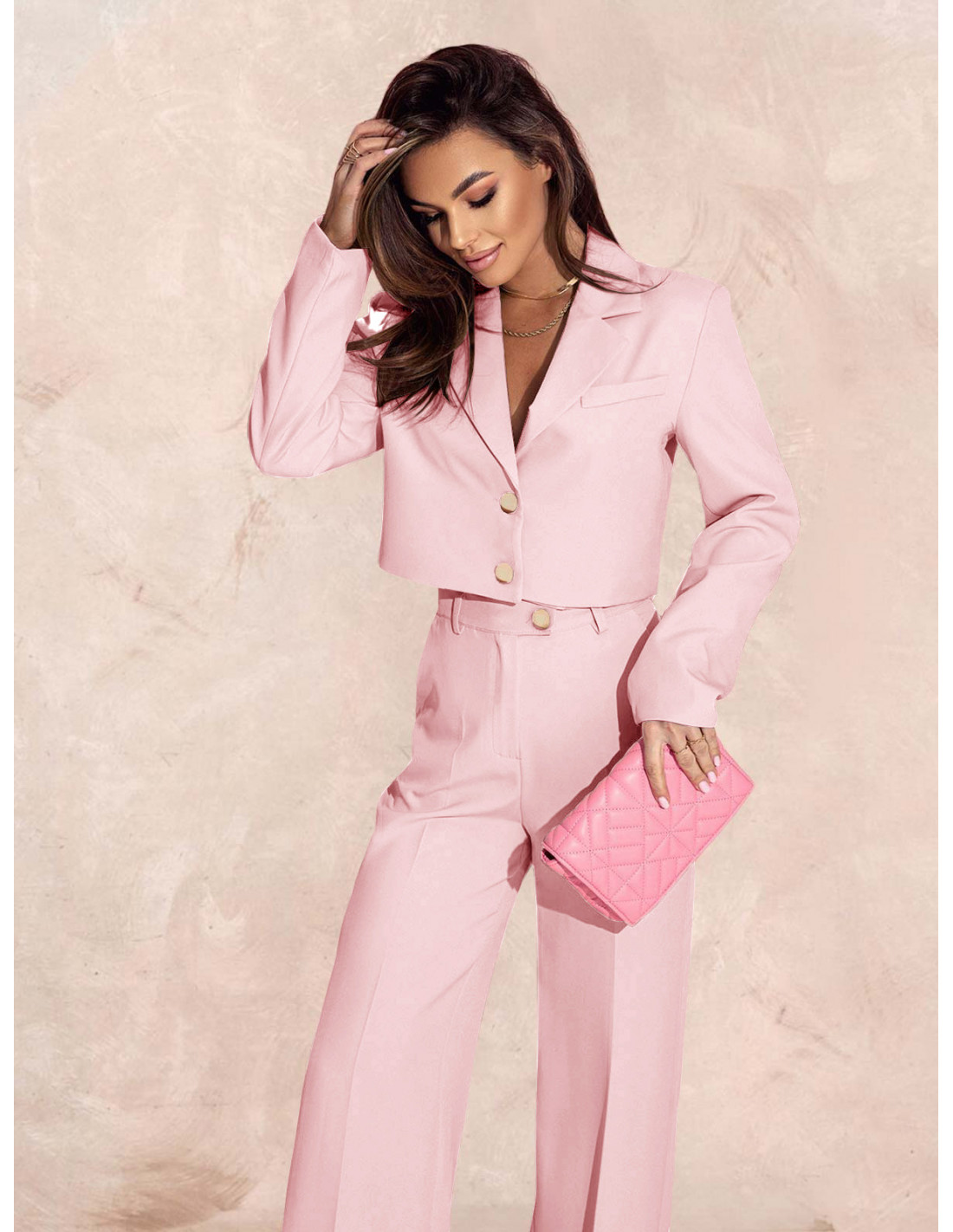 WP Krótka marynarka z guzikami i podszewką - pudrowy róż - sklep magmac ...