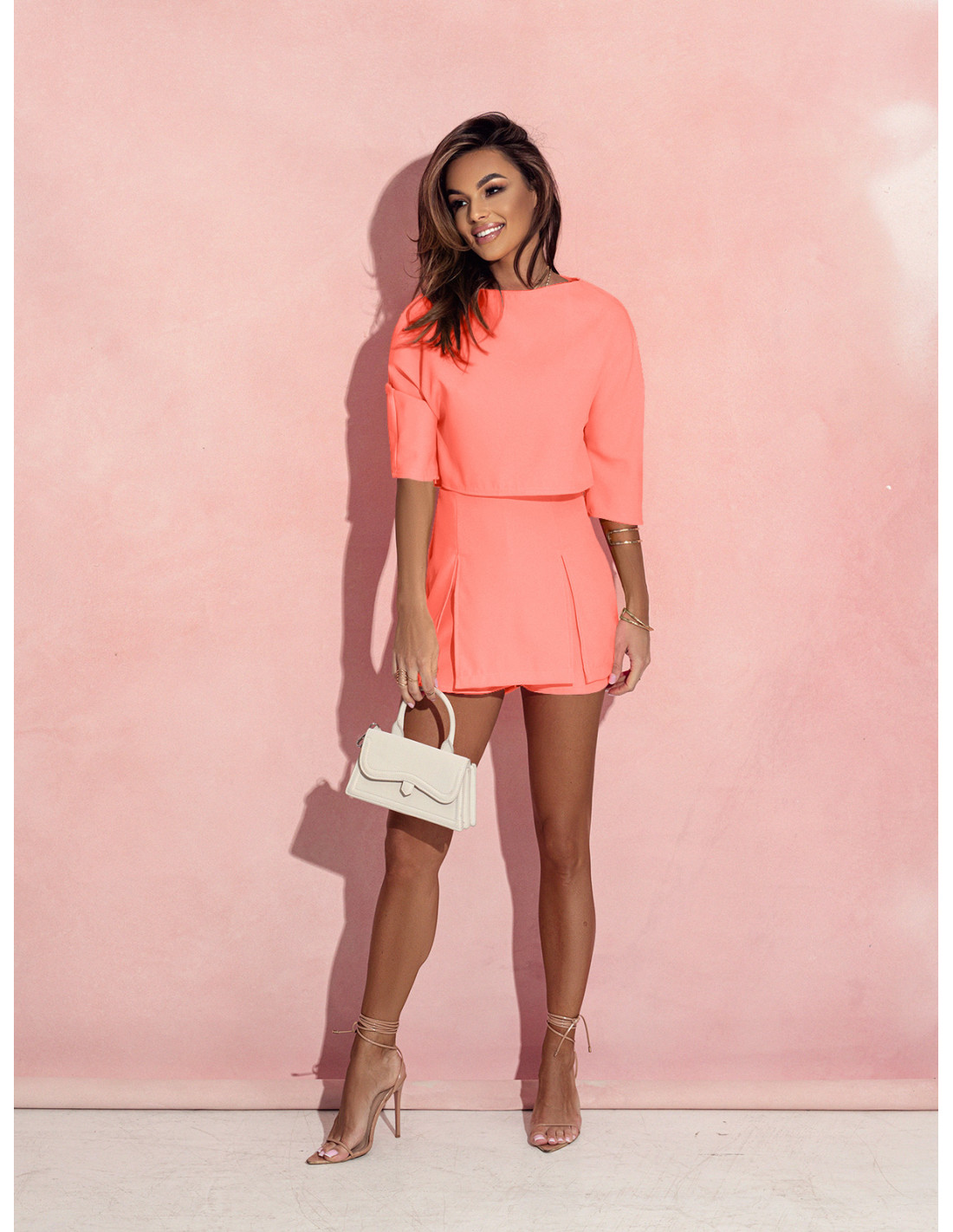 WP Stylowy komplet ze spódnico spodenkami - brzoskwiniowy -magmac.pl ...